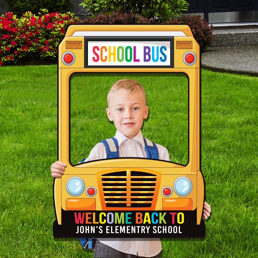 Personalized Selfie Frame, School Bus Photo Selfie Frame, Back to ...