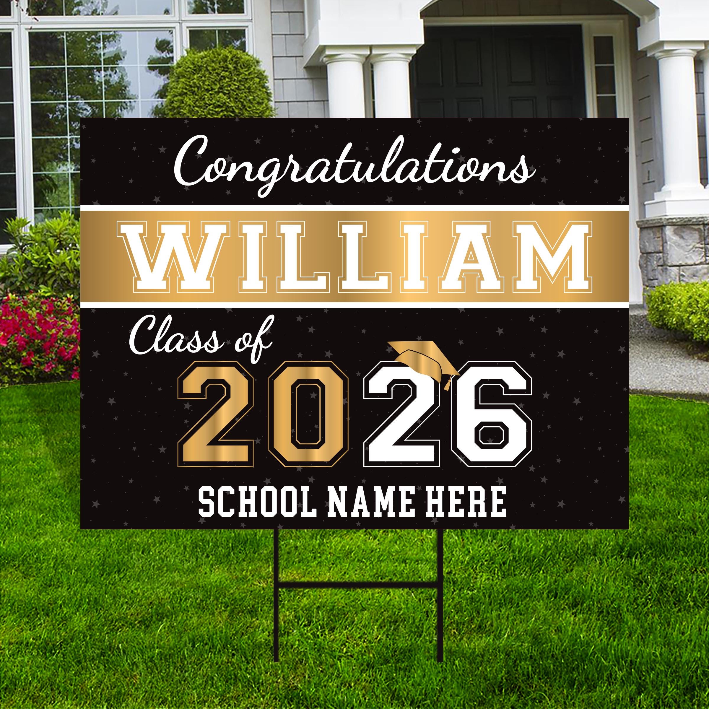 Personalized Graduation Senior Yard Sign 2026, Senior Grad Sign, Class ...