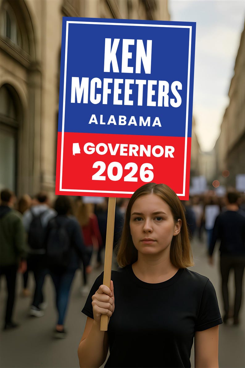 Ken Mcfeeters for Alabama Governor 2026 Election Sign, Political ...