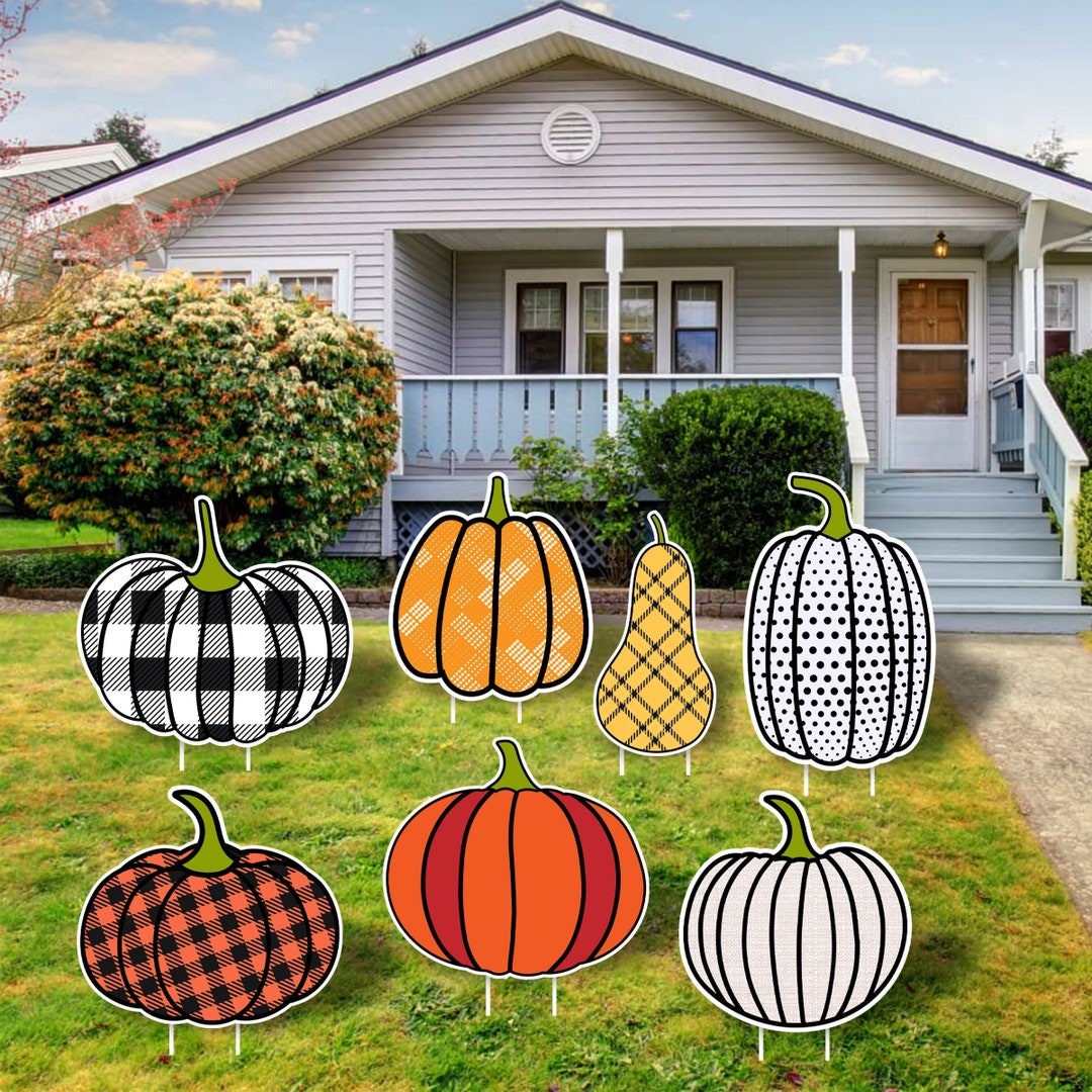 Thanksgiving Yard Sign Decorations Cutouts, Pumpkin Fall Harvest Autumn ...