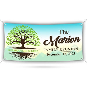 Family Reunion Personalized Banner - 13 Oz Heavy Duty Waterproof Family ...