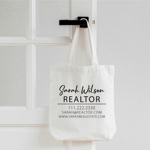 Custom Realtor Tote Bag, Personalized Business Tote Bag, Custom Real ...