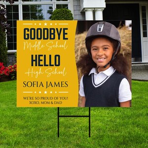Personalized Middle School Graduation Yard Sign With Photo, Class of ...