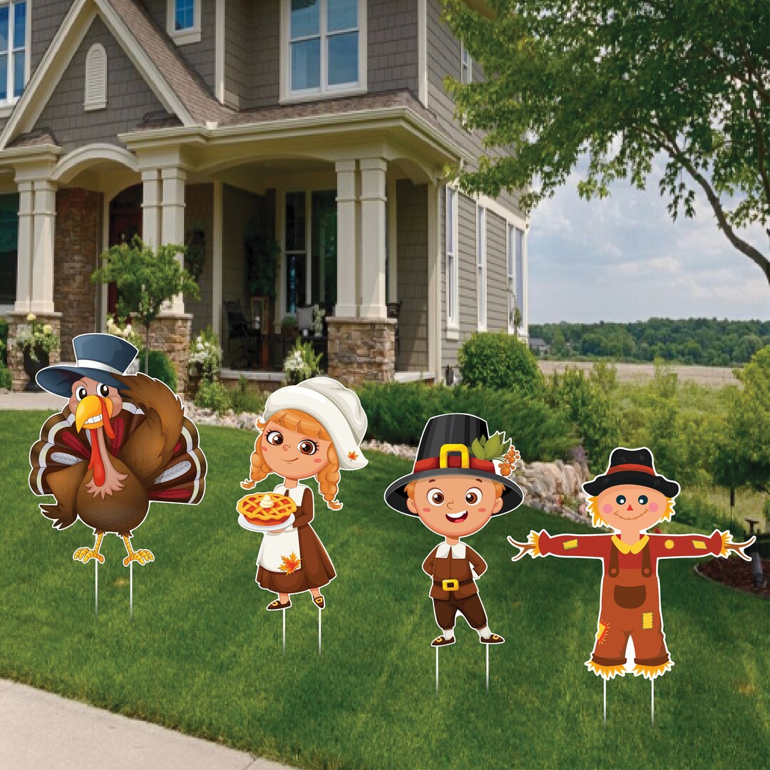 Fall Decorations Thanksgiving Yard Sign Cutouts - Harvest, Autumn ...