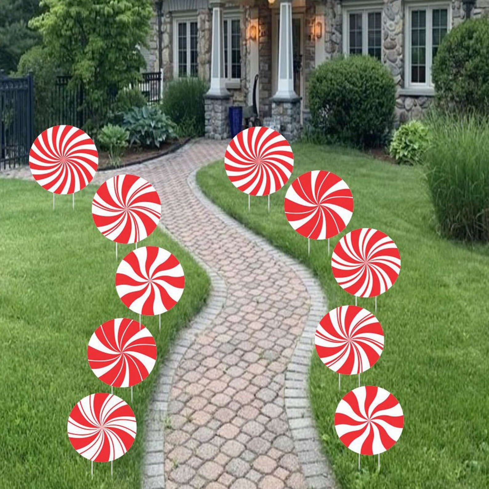 Christmas Peppermint Yard Sign Cutouts Christmas Candy Theme - Etsy