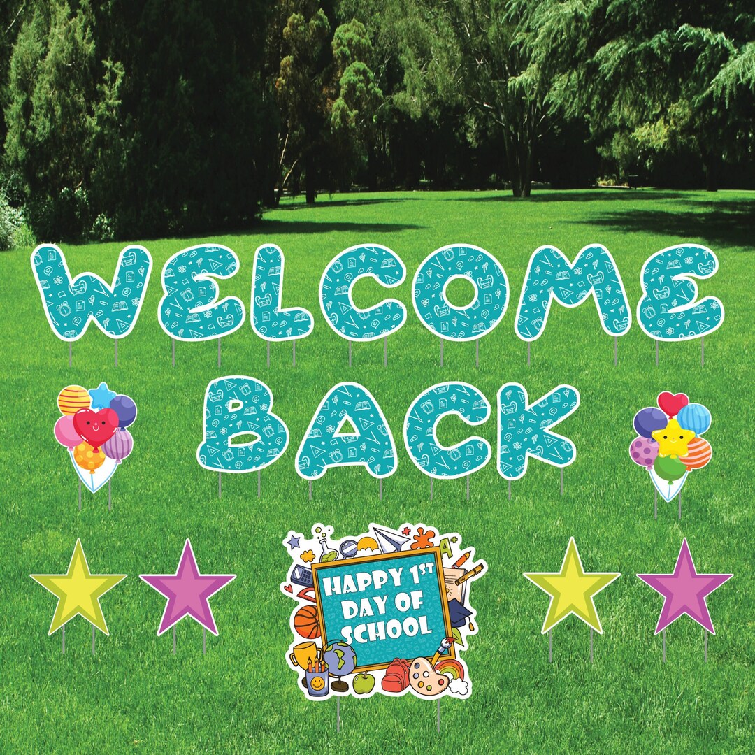 Welcome Back to School Yard Sign Decorations, First Day of School ...
