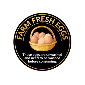 Fresh Unwashed Egg Stickers, Farm Fresh Eggs Stickers, Farm Fresh ...