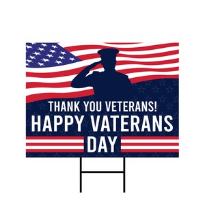Veterans Day Yard Sign Decoration Coroplast Happy Veterans - Etsy