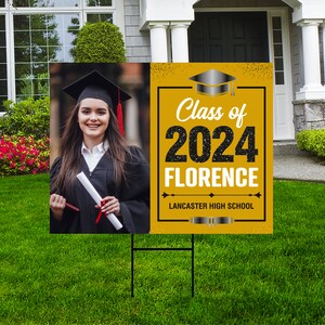 Personalized Graduation Yard Sign 2024 With Photo, 2024 Senior Grad ...