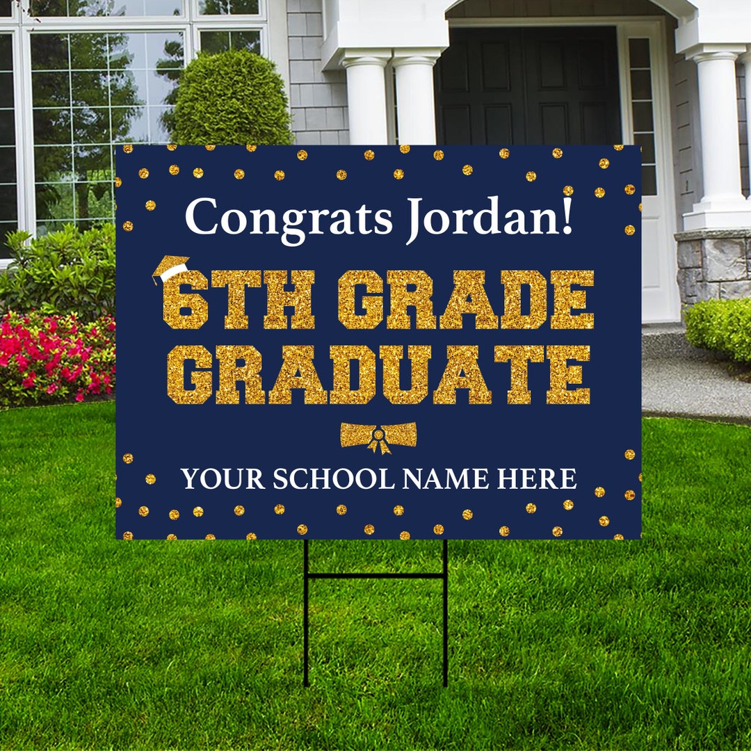 Personalized Elementary Graduation Yard Sign 2026, Middle School ...