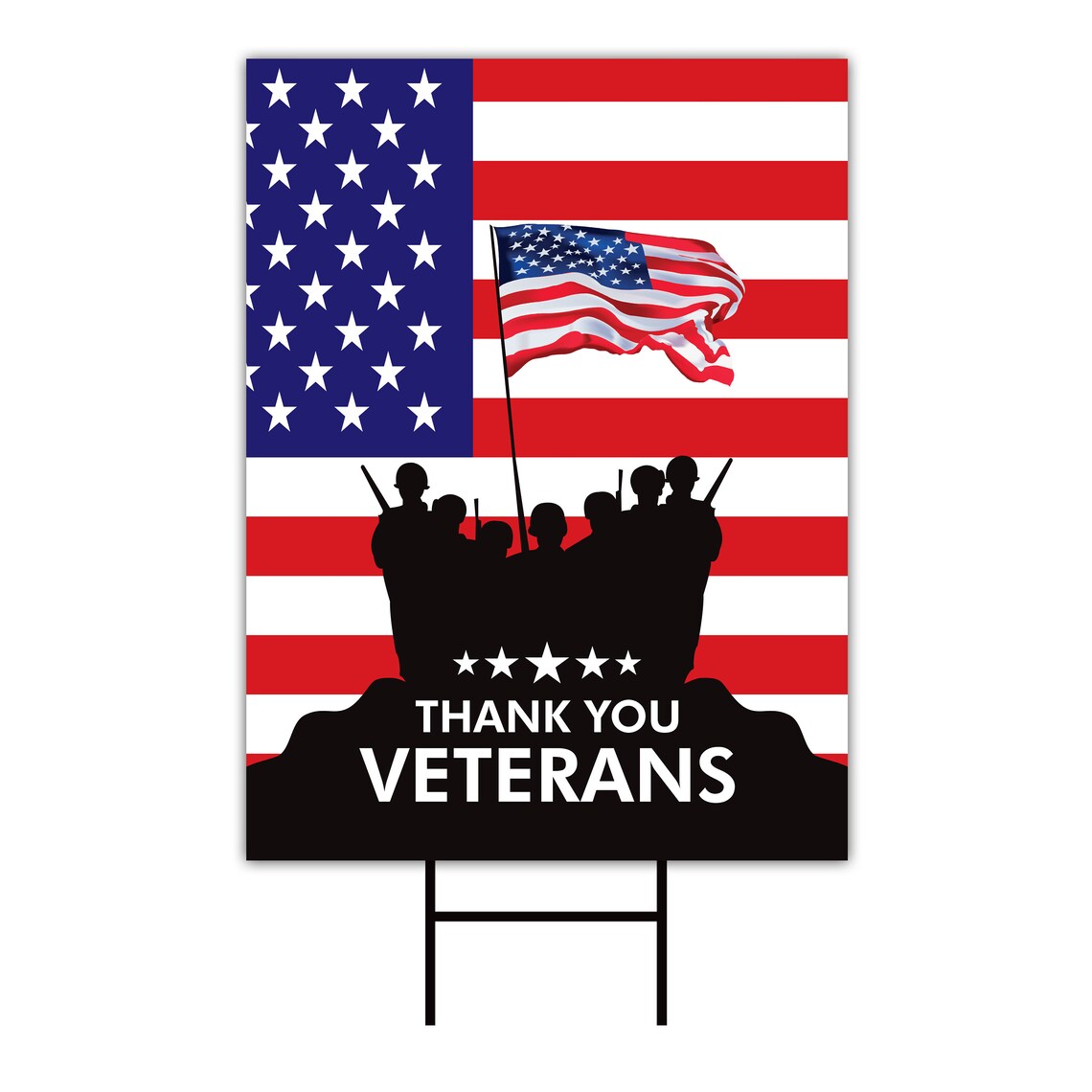 Veterans Day Yard Sign Decoration - Coroplast Happy Veterans Day Sign ...