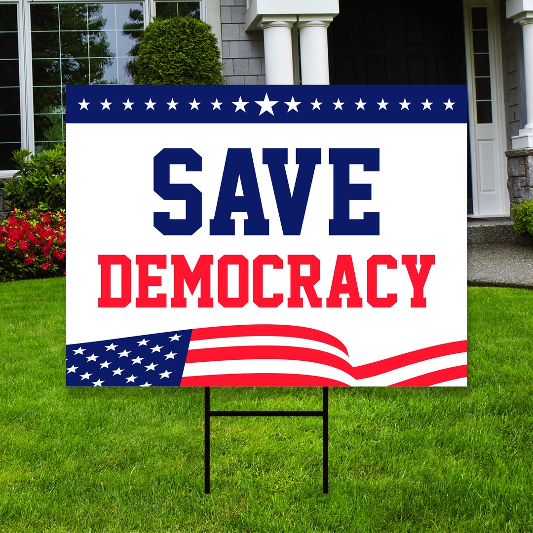 Save Democracy Yard Sign Coroplast Vote Democrat Lawn Sign, 2024 ...