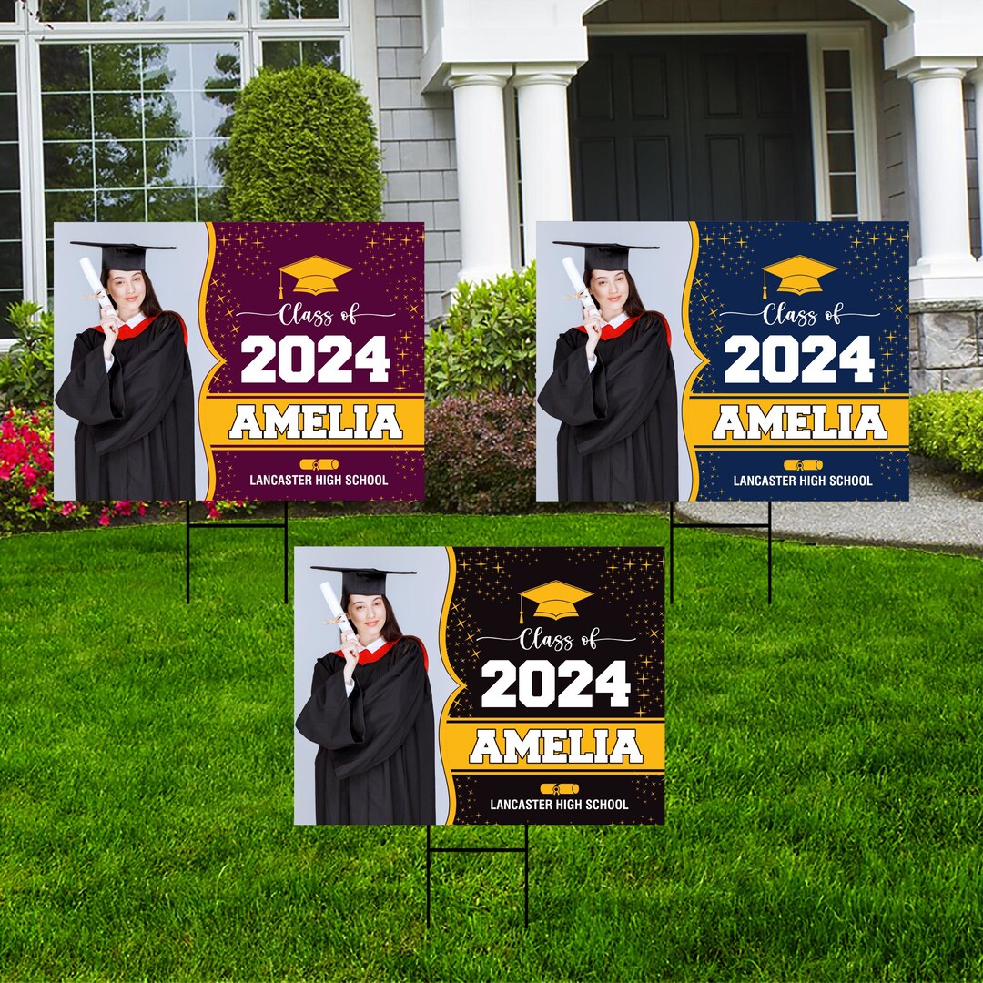 Personalized Graduation Yard Sign 2024 With Photo Grad Sign, Class of ...