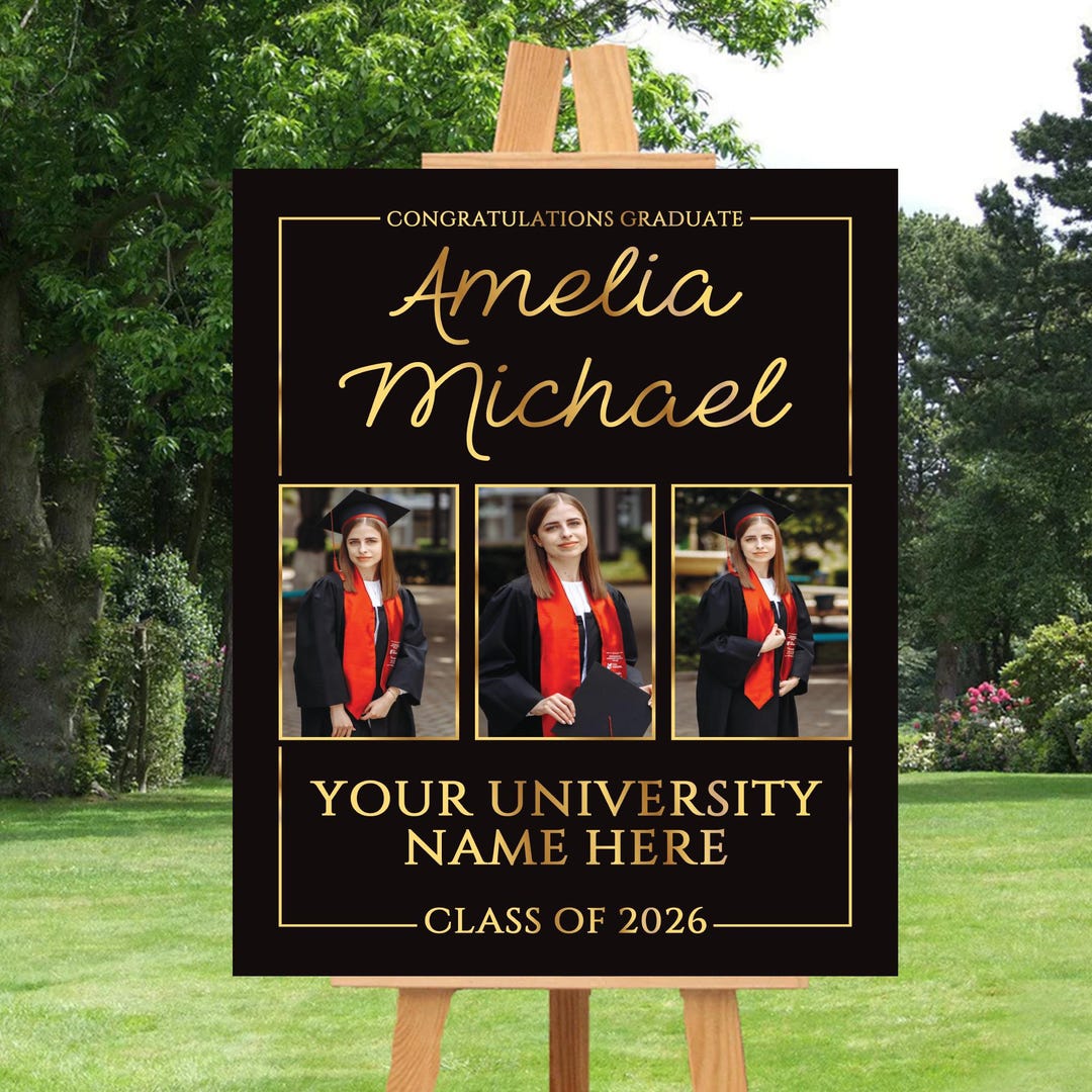 Personalized Graduation Welcome Sign, Custom Class of 2026 Party Sign ...