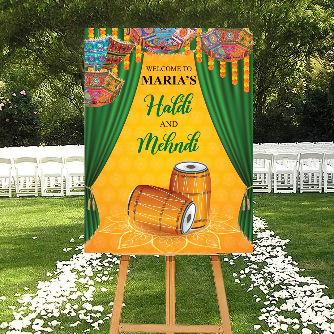 Custom Mehndi Foam Board Poster Sign, Mehndi Decor Custom Printing ...