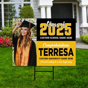 Personalized Graduation Yard Sign 2025 With Photo Grad Sign, Class of ...