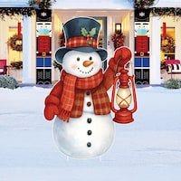 Flat Metal Snowman Outdoor Sculpture - Garden Stake - Etsy
