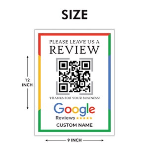Personalized Business Leave a Review Sign, Custom QR Code Display Sign ...