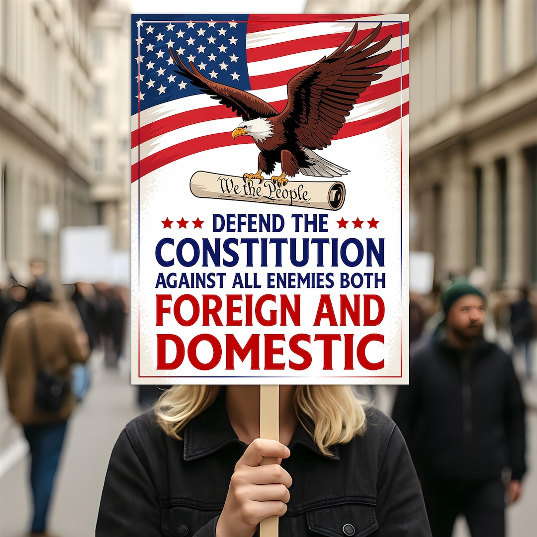 Defend the Constitution, No Kings in America Protest Sign, Anti-trump ...