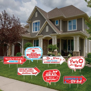 Nurse Graduation Yard Sign Decorations Cutouts, Congrats Grad Lawn ...