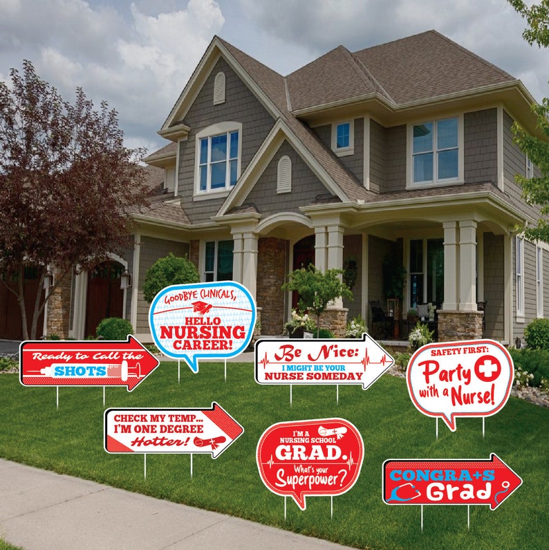 Nurse Graduation Yard Sign Decorations Cutouts Congrats Grad - Etsy