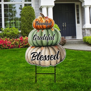 Thanksgiving Outdoor Decorations Yard Sign, Fall Harvest Pumpkins Decor ...