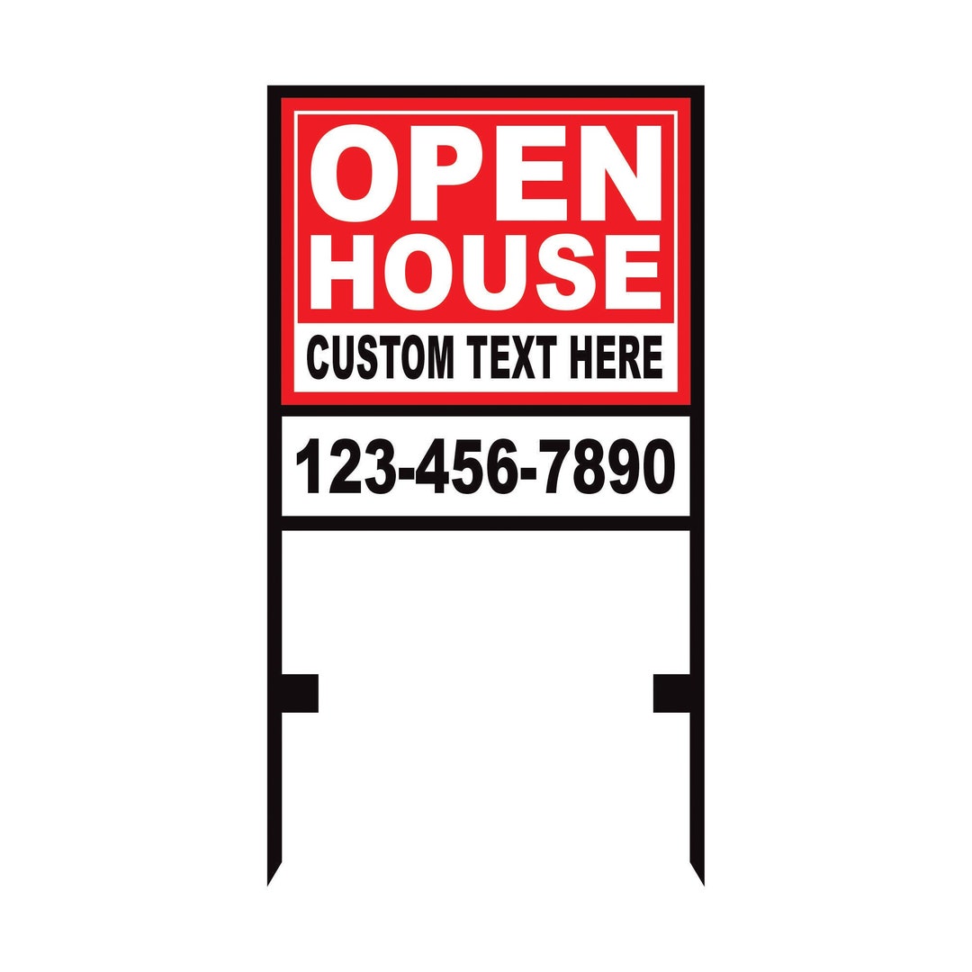 Personalized Open House Real Estate Sign With Metal Frame - Custom Open ...