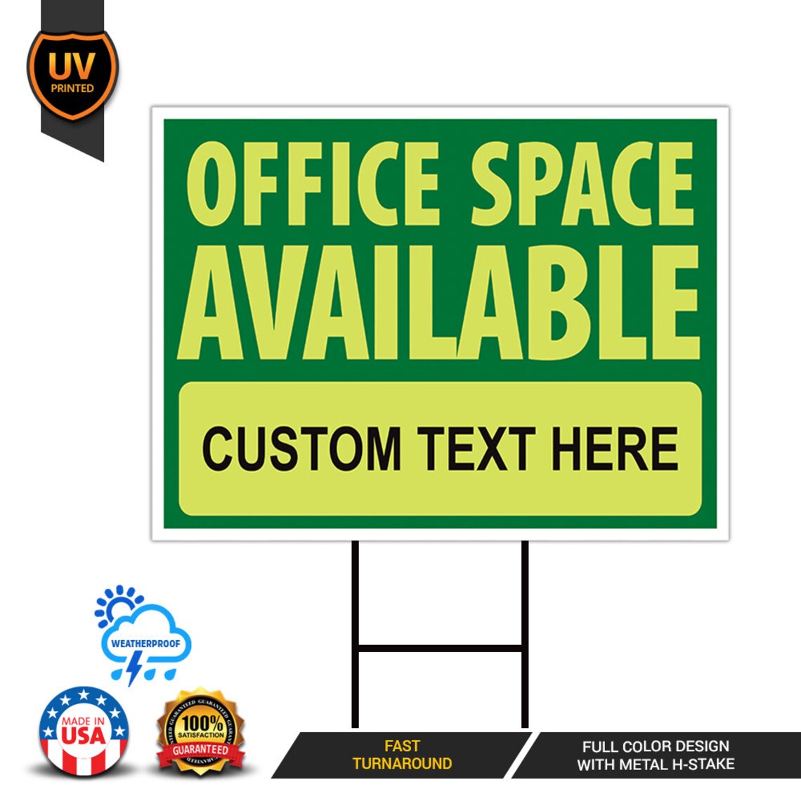 Office Space Available Yard Sign Personalized - Coroplast Custom Office ...