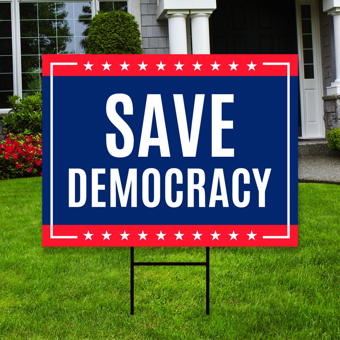 Save Democracy Yard Sign - Coroplast Vote Democrat Lawn Sign, 2025 ...