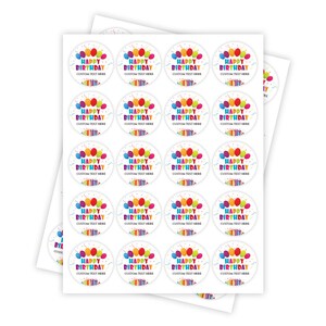 Personalized Happy Birthday Labels, Custom Birthday Stickers, Colorful ...