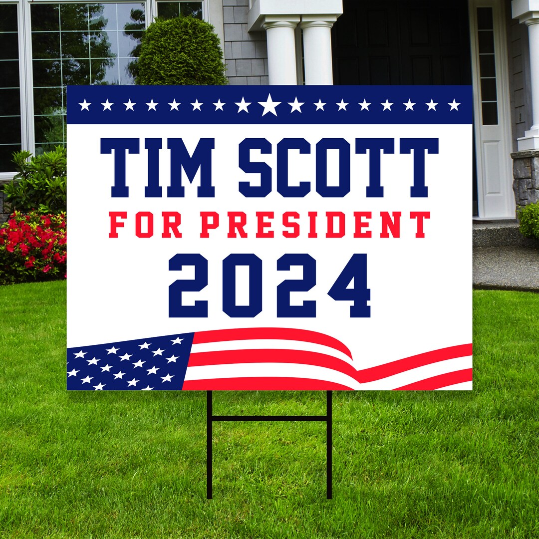 Tim Scott 2024 Yard Sign Coroplast Tim Scott for President 2024 Lawn ...