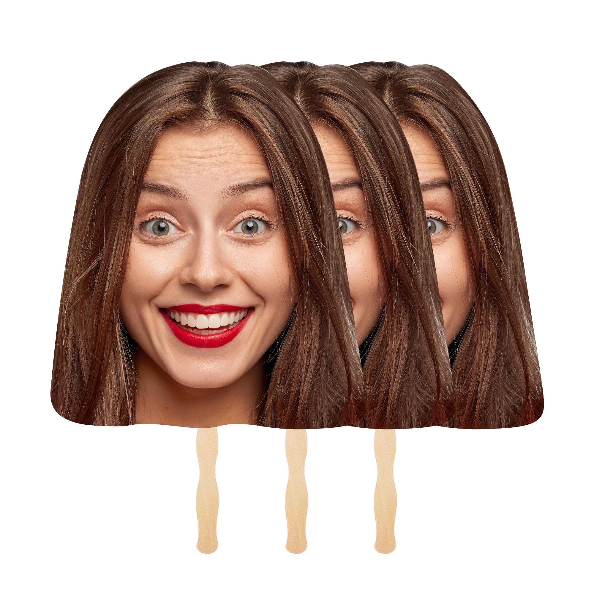 Custom Face Fans With Wooden Handle, Wedding Heads, Bachelorette Groom ...