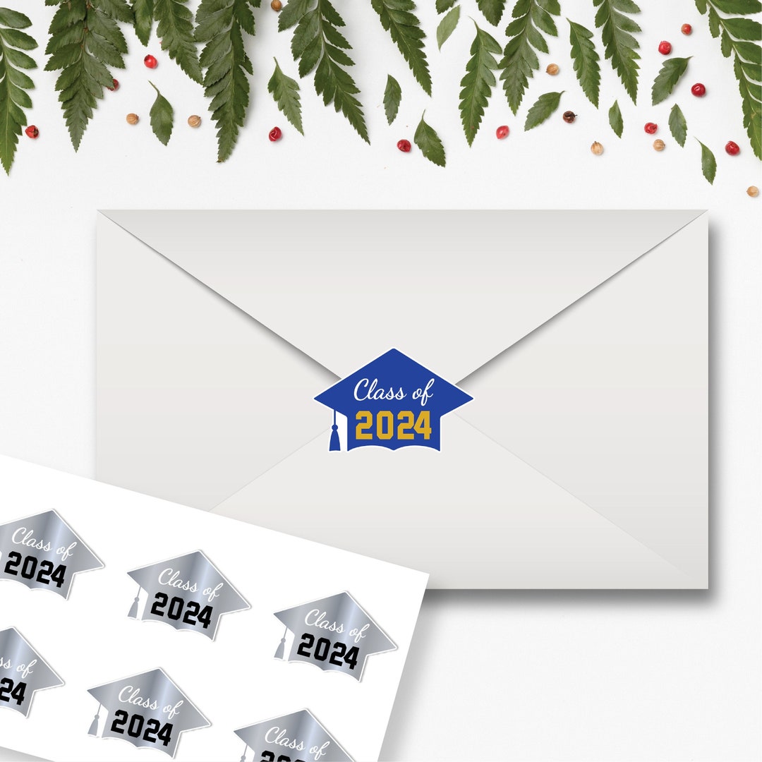 Personalized Graduation 2024 Hat Stickers, Custom Grad Cap 2024 ...