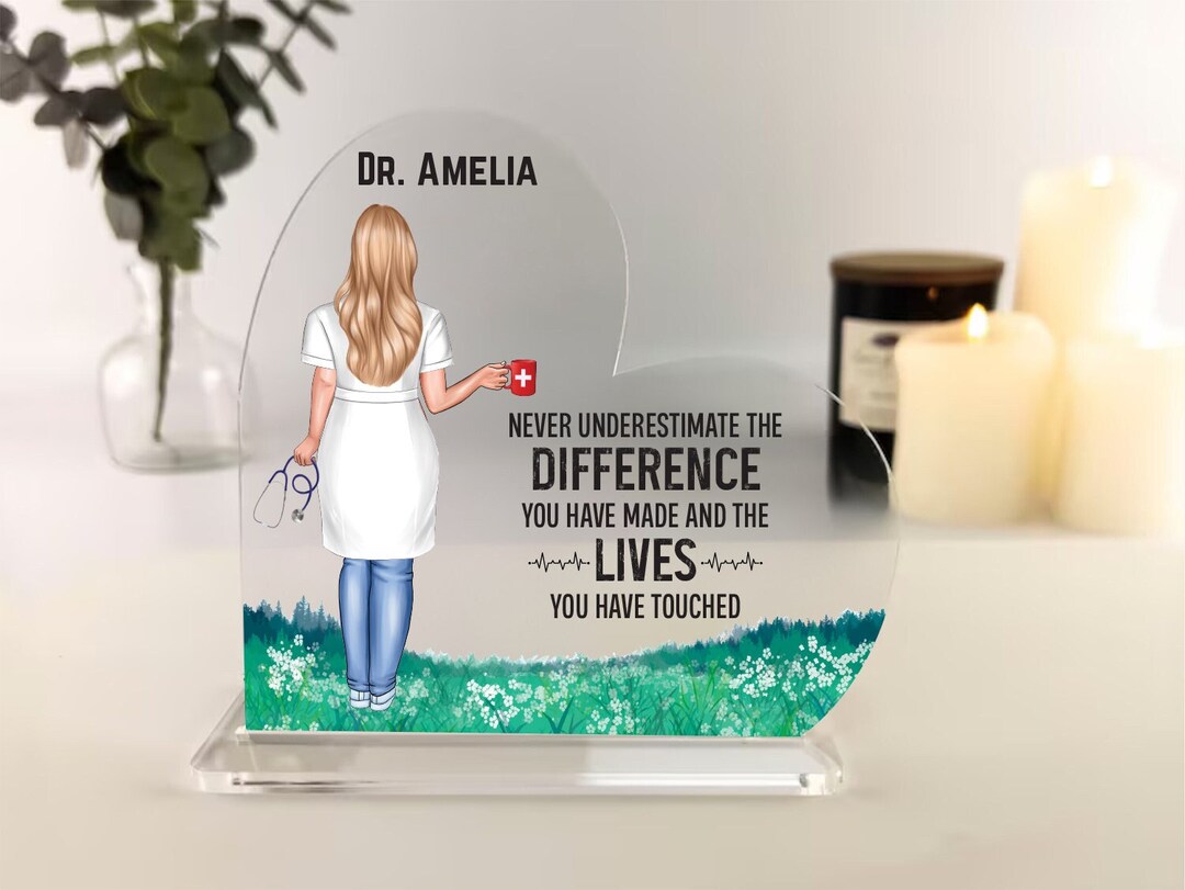 Personalized Thank You Gift for Doctor Acrylic Heart Plaque, Custom ...
