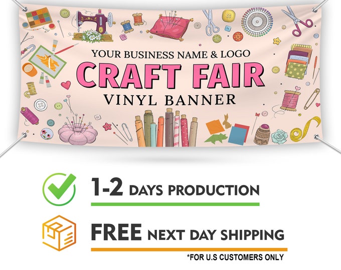 Custom Craft Fair Show Vinyl Banner — Tent Canopy Table Banner - Etsy