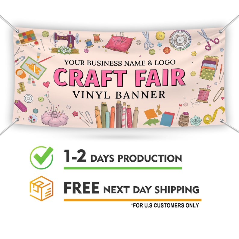 Custom Craft Show Banner Sign, 13 Oz Weather Proof Tent Canopy Table ...