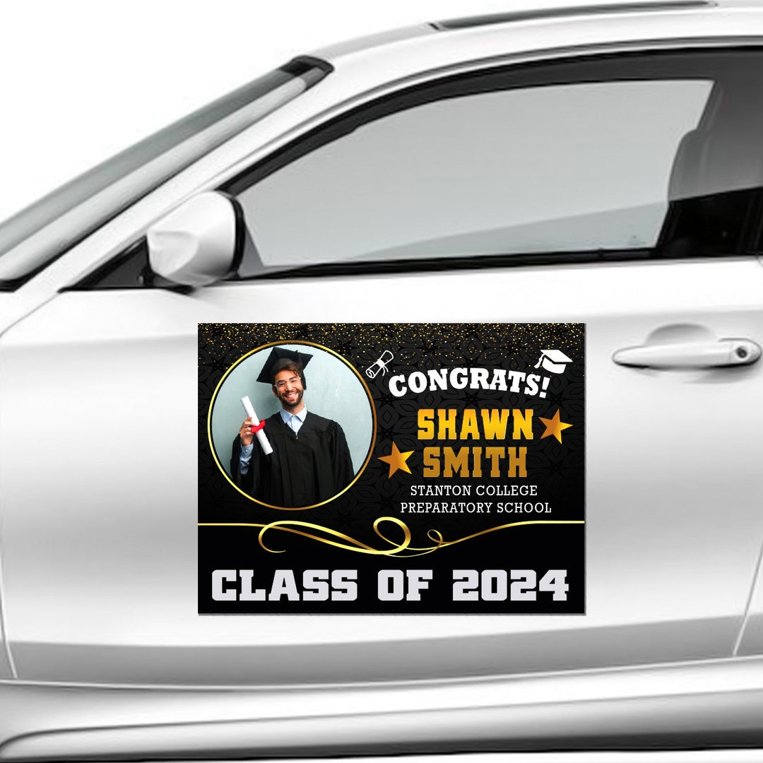 Custom Graduation Magnet Congrats Grad Graduation 2024 Personalized ...