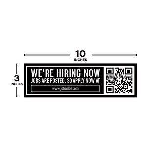 Custom Now Hiring QR Code Business Decal, Design Your Own QR Code ...