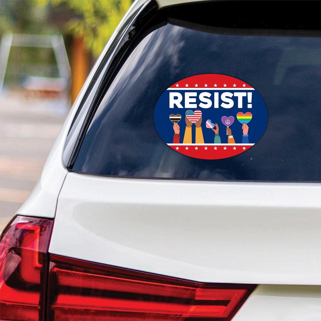 Resist Vinyl Sticker, Resist Hate Decal, Anti Trump MAGA, Resist Racism ...