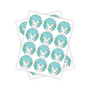 Personalized Easter Stickers, Custom Easter Bunny Stickers, Bunny Hoppy ...