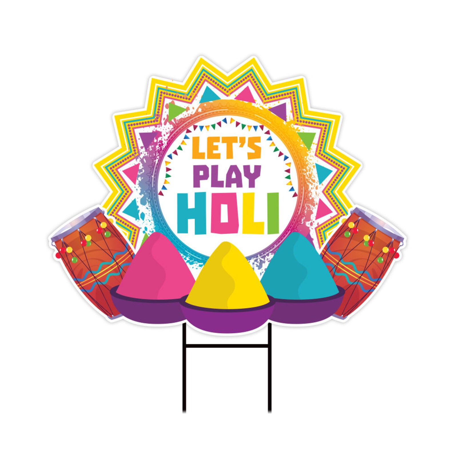 Holi Yard Sign - Coroplast Long Lasting Festival of Colors, Festival of ...