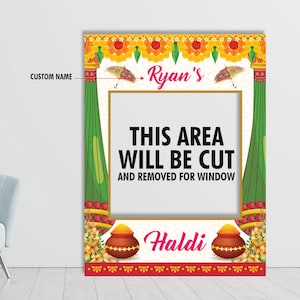 Personalized Haldi Selfie Frame, Haldi Selfie Frame, Photo Booth Haldi ...