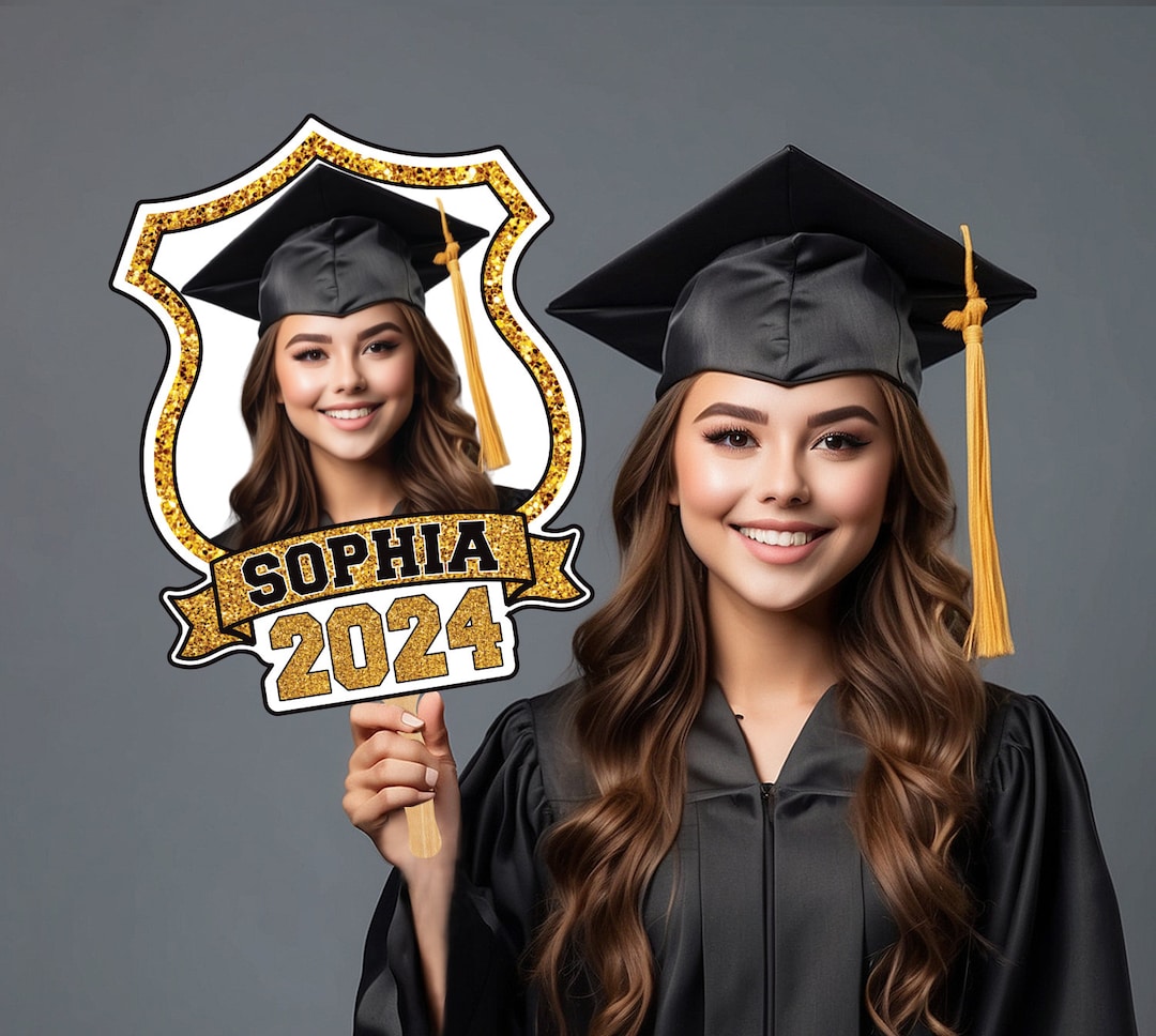 Custom Face Fans With Wooden Handle, Graduation Head, Grad Face Fans ...