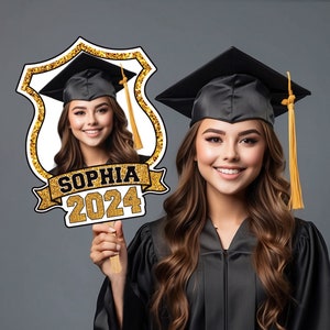 Custom Face Fans With Wooden Handle, Graduation Head, Grad Face Fans ...