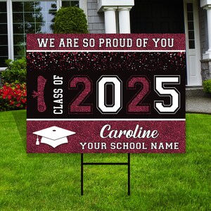 Personalized Graduation Senior Yard Sign 2025, Senior Grad Sign, Class ...