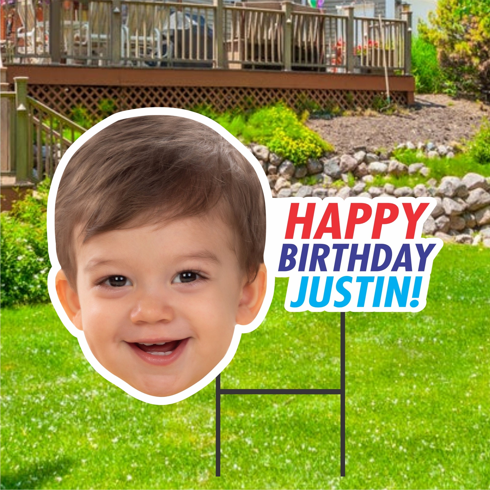 Custom Face Birthday Yard Sign, Happy Birthday Big Head Cutout ...