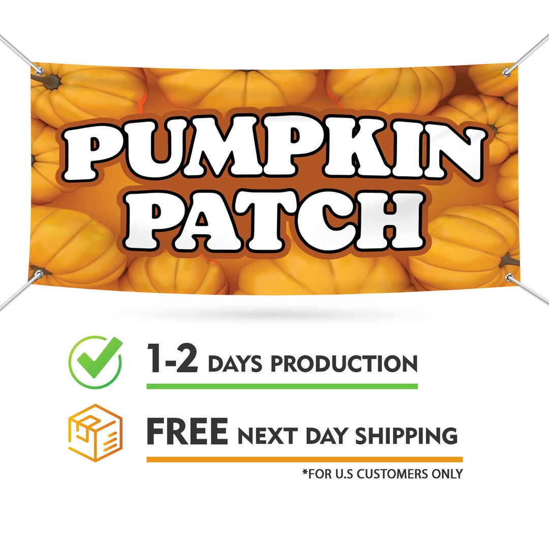 Pumpkin Patch Banner Sign 13 Oz Heavy Duty Waterproof Pumpkin Patch ...