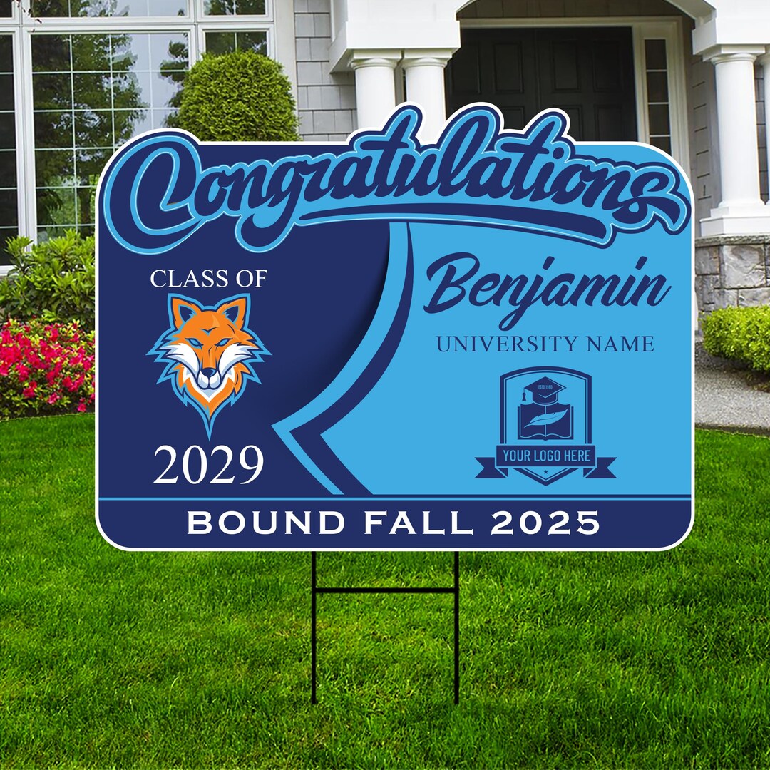 Personalized College Bound Future Yard Sign, College Logo Sign, Custom ...