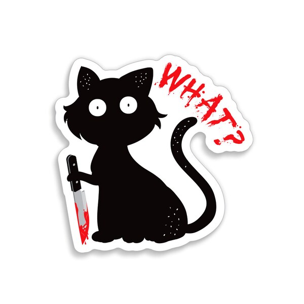 Black Cat Holding Knife - Etsy