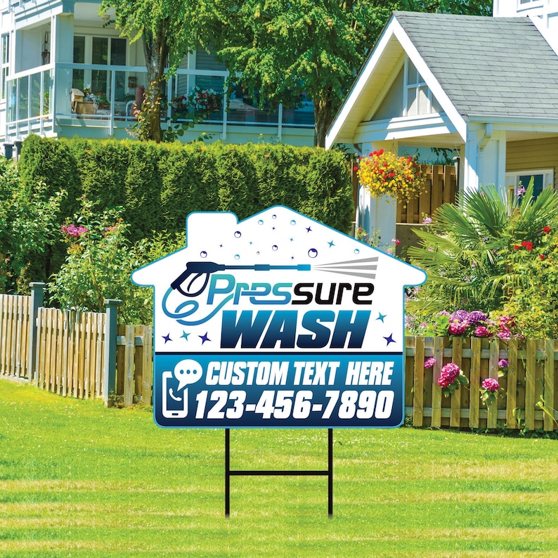 Custom Pressure Washing Yard Sign 18" X 24", Coroplast 2-sided Add Your ...